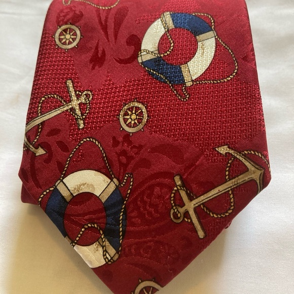 Sears | Accessories | Stars Stripes Anchors Away Silk Tie Necktie Ship ...